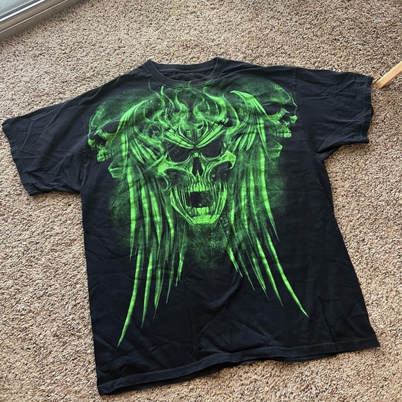 Vintage | Shirts | Vintage Skull Ghost Overprint T Shirt Band Tour ...
